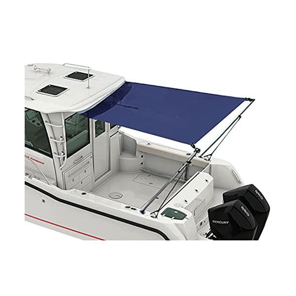 【発売日：2024年09月05日】「商品情報」説明トップ艇の船尾に簡単に日除けスペースを追加できるシェードが登場! !各メーカーのハードトップ艇のスターン(船尾)に日陰エリアを簡単に拡張できるシェードです。頑丈なステンレス製のポールが2本付...