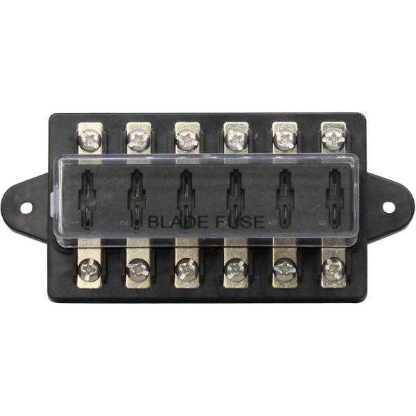 「商品情報」■サイズ：137x62x40mm ■重量：107g■定格電圧：32V DC(最大) ■ヒューズあたりの定格電流：30A(最大)■ヒューズスロット数：6 ■対応ヒューズ：ATC/ATO/ATPブレードヒューズ ■端子サイズ：M4■...