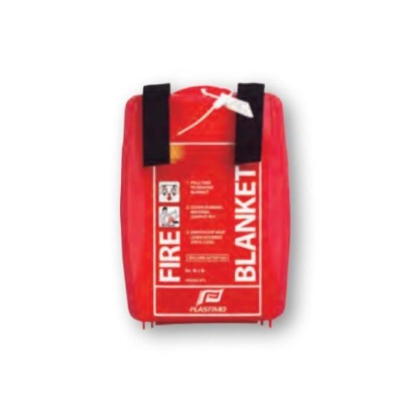 軽量ABSコンテナに収納されたファイバーグラス製のブランケットです。コ ンロの鍋の油などに火がついた場合、被せて空気を遮断して消火します。 BS EN1869　コンテナサイズ：25×17.5×4.5cm