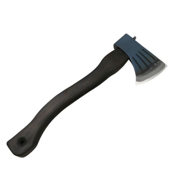 関兼常　KB-157　暖炉（斧） 　割込手斧450g　焼樫　曲柄　アウトドア　キャンプ全長 360mm刃長 85mm刃厚 3.0mm重さ 690g鋼材 割込（SC材）柄材 樫　黒焼き仕上げシース 革ケース信頼の関兼常ブランド、純日本製です。...