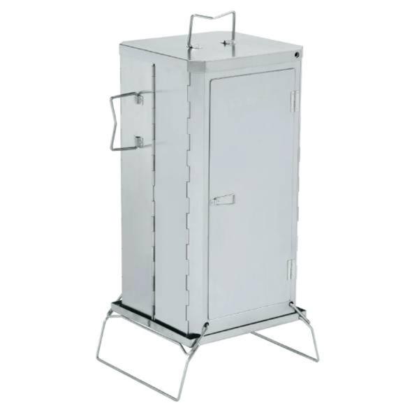 フォールディング式の本格スモーカー。スタンドが取り外せるため熱源を選ばず、高さがあるのでゆっくりとした温度変化を作り出し、失敗を防ぎます。【本体サイズ】約25.5×24.5×50（高さ）cm【スタンド使用時サイズ】約32.5×26.5×60...