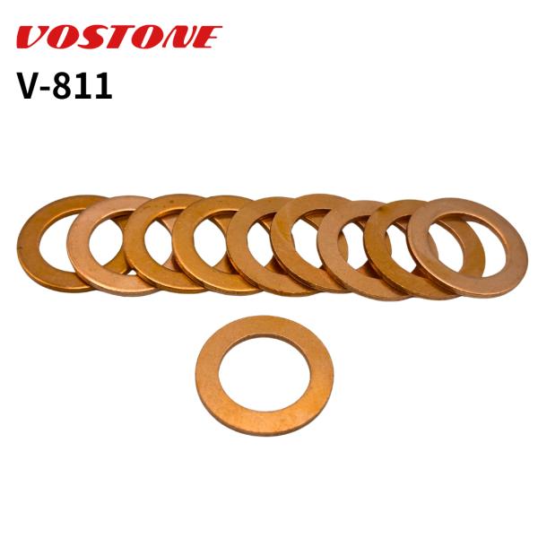 ●大型トラック用ドレンパッキン　V-811　10枚入　ふそう　MH035018　 銅　28.0x18.0x1.6ｍｍ　ボストンプロの自動車整備工場様でも使用されています。【メーカー/純正品番】[ミツビシ]MH035018■品番　　　V-81...