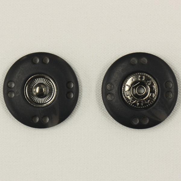 ☆スナップボタン☆Snapbuttonハンドメイド（手作り、手芸、付け替え）などにいかがでしょうか。サイズ 23ｍｍ入数 1セットカラー グレー/ブラックニッケル素材 真鍮/ポリエステル日本製