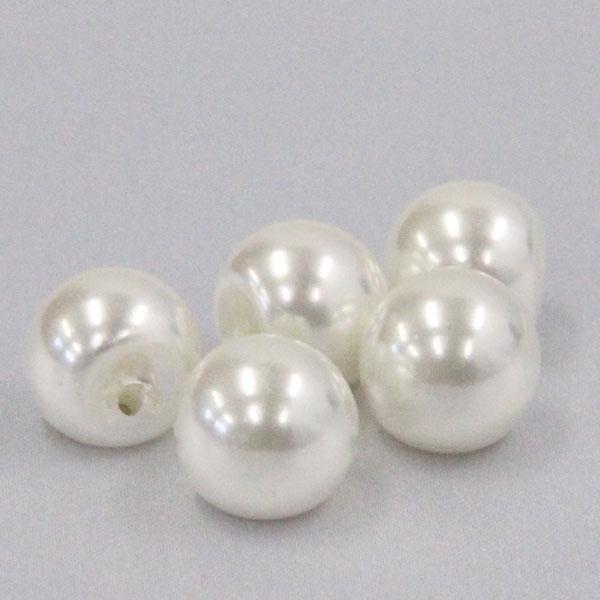 ☆パール調ボタン☆ImitationPearlButtonハンドメイド（手作り、手芸、釦の付け替え）などにいかがでしょうか。サイズ 10ｍｍ入数 1個カラー ホワイト釦穴形状 裏トンネル足素材 ポリエステル日本製ボタンの寸法表示には許容差（...