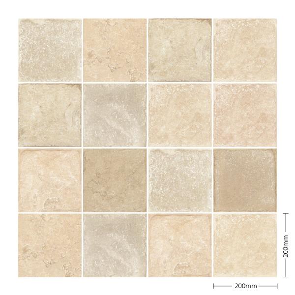 南イタリアのサレント半島オストゥーニは、欧州有数のリゾート地。。その白い街並みの石畳に着想を得た、明るく上品なエイジングタイルです。タイル四辺の縁は、擦れて欠けた様子を表現したヴィンテージ・エッジに仕上げています。■品番：CDS-L1760...