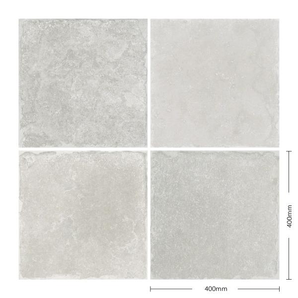 南イタリアのサレント半島オストゥーニは、欧州有数のリゾート地。。その白い街並みの石畳に着想を得た、明るく上品なエイジングタイルです。タイル四辺の縁は、擦れて欠けた様子を表現したヴィンテージ・エッジに仕上げています。■品番：CDS-V1780...