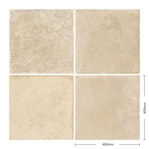 南イタリアのサレント半島オストゥーニは、欧州有数のリゾート地。。その白い街並みの石畳に着想を得た、明るく上品なエイジングタイルです。タイル四辺の縁は、擦れて欠けた様子を表現したヴィンテージ・エッジに仕上げています。■品番：CDS-V1760...