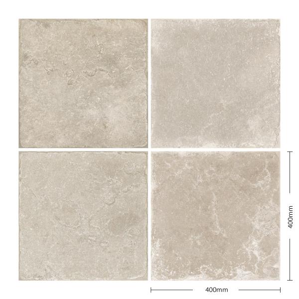 南イタリアのサレント半島オストゥーニは、欧州有数のリゾート地。。その白い街並みの石畳に着想を得た、明るく上品なエイジングタイルです。タイル四辺の縁は、擦れて欠けた様子を表現したヴィンテージ・エッジに仕上げています。■品番：CDS-V1770...