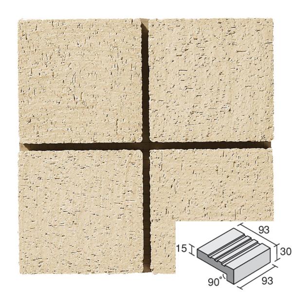 ウェーブ状のコバ、多彩な役物で、円形などのデザイン張りや階段への展開も容易です。■品番：NGC-100KT-14■実寸法：約(93+30)×93mm■厚さ：約15.0mm■あたり枚数：10枚/m■入数：80枚/ケース■特性：耐凍害性■認定：...