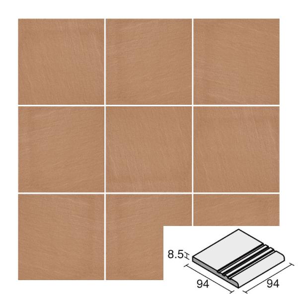 温かみのある人気カラーと豊富な形状を揃えました。コストパフォーマンスも魅力です。■品番：OCC-101-57■実寸法：約94×94mm■厚さ：約8.5mm■あたり枚数：10.0枚/m■入数：100枚/ケース■特性：耐凍害性■認定：グリーン購...
