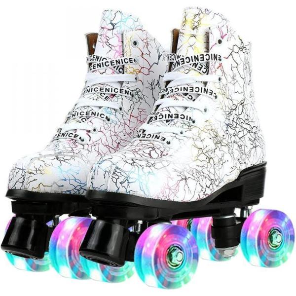 【2列4輪】滑るときにすべて8つホイールが明るくなり、スムーズを保証します、更に安心してスケーティングに集中する事が可能になりました。バッテリーが不要、全発光ホイールのデザインです。【均衡のすぐれた設計】ABEC-7最新ロック機構を採用した...