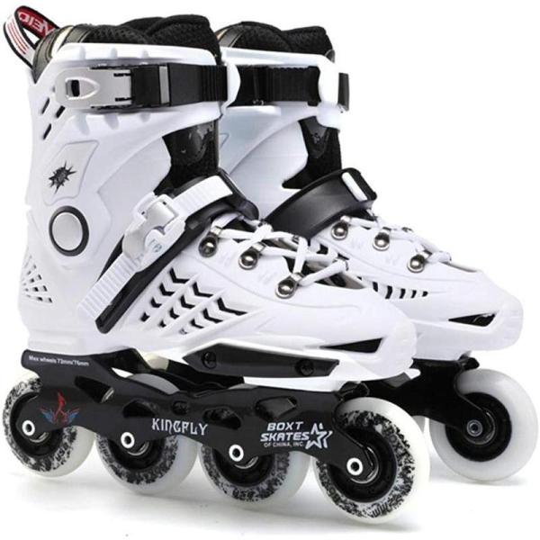 【1列4輪】一列四つのスケートの構造で、滑るときにすべて8つホイールがスムーズを保証します、更に安心してスケーティングに集中する事が可能になりました。【均衡のすぐれた設計】機動性&amp;amp;操作性&amp;amp;安定性に優れています...