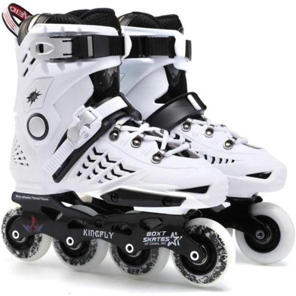 【素材構成】PU、ポリエステル。カラーはホワイトとブラックの2色をご用意しております。【高性能】スムーズな高性能スケート、静音性も優れ、摩擦抗性が少ない、順調に進みます。【安定性】靴の先には衝撃に強いカバーを采用し、足指への衝撃によるダメー...