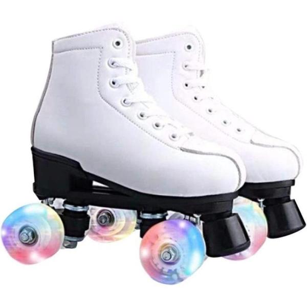 【素材 】 PU【サイズ 】サイズ22.0cm?27.5cm【高弾性ミュートホイール】天然ゴムPuホイールを使用、高弾性と耐摩耗性、サイレントABEC-7ベアリングを装備、スライド時のノイズなしスケートが動作すると、すべての車輪がライトアッ...