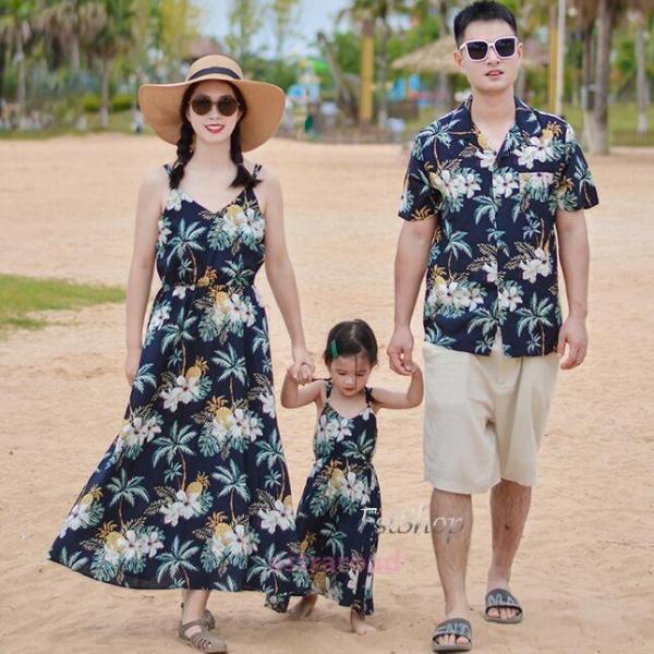 ハワイ親子ペアルック ワンピース 親子コーデ  親子ペア キャミワンピース 夏 海シャツ アロハシャツ 親子お揃い半袖シャツとハーフパンツ親子ペア 水着ブラウス親子ペアルック 家族お揃い ママ パパ 子供メンズ ビーチ 旅行ドレス キッズ ...