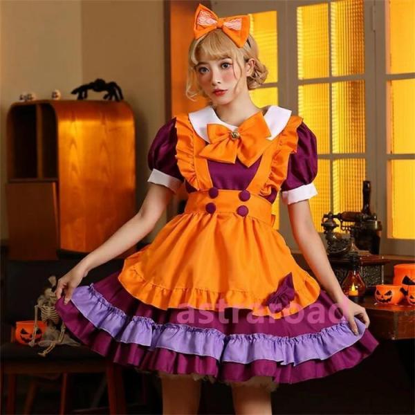 セット内容ワンピース+エプロン+頭飾り+ネクタイモデル参考サイズ：身長：165CM 体重：43KG 着用サイズ：SCheckPoint 　メイド服 コスプレ 衣装 アリス メイド コスプレ  衣装 メイド服 仮装可愛い コスプレ 注意事項 ...