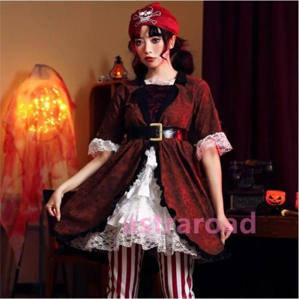 セット内容 5点ワンピース+ズボン+ベルト+頭飾り+足バーモデル参考サイズ：身長：165CM 体重：43KG 着用サイズ：MCheckPoint 　コスプレ  目立つ 派手 海賊 パイレーツ コスチューム  衣装 仮装 大人 　　コスチュー...