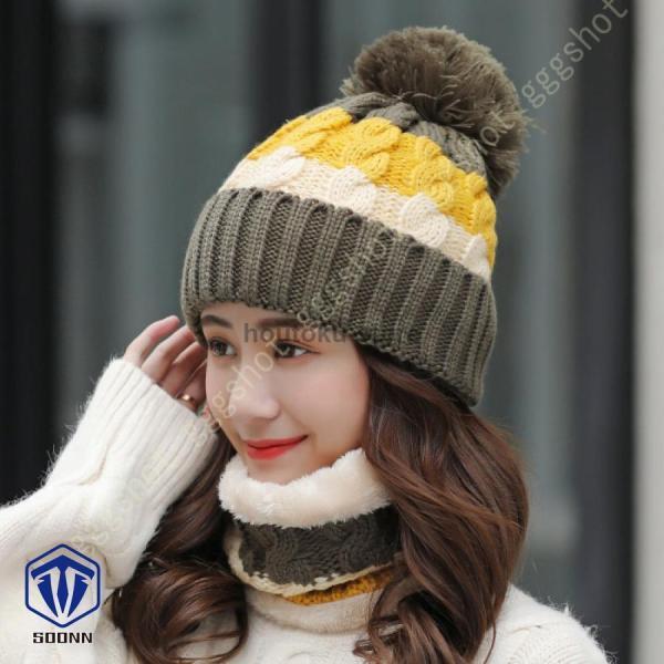 とってもフワフワで肌触りが良く寒い冬のトレンドのマルチカラーケーブル編みニット帽！お洒落女子必須のアイテムです?●商品詳細【サイズ】フリーサイズ【柔軟度】柔らかい【2点セット】（帽子*1＋ネックウォーマー*1） ●キーワード秋冬 レディース...