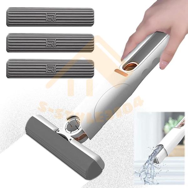 製品名：ミニ多機能ハンズフリーモップ材質：ABS+スポンジ製品サイズ: 29.5x15.5cm/11.6x6.1インチ。色: 白パッケージサイズ: 26.3x6.5x5cm/10.3x2.6x2.0インチ。重量: 約。 200g/0.44オ...