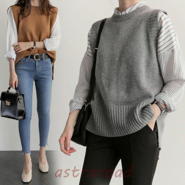 【発売日：2024年09月23日】【素材】：綿/ポリエステル【カラー】：グレー、キャメル、ブラック、ホワイト【サイズ】：（約) *着丈：57-65cm *バスト：106cm連携キーワード：ニットベスト レディース 40代 秋服 ベストセータ...