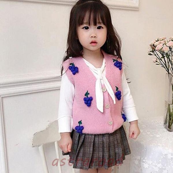 【発売日：2024年09月24日】■ 品名：キッズベスト■ 素材：アクリル■ カラー：全6色■ サイズ：80-120■ 季節：春/秋/冬ニットベスト キッズニットベスト カジュアル 洗える 家庭洗濯OK ウール混 春秋秋冬  前開き Vネッ...