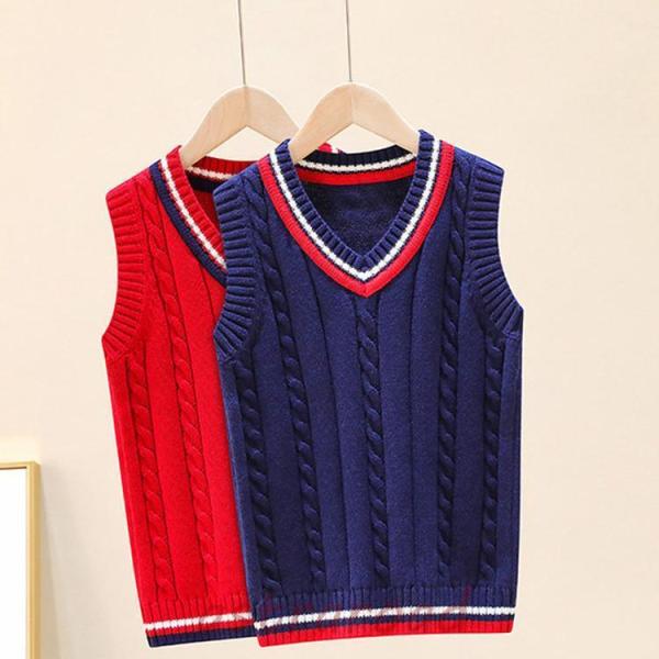 【発売日：2024年09月24日】■ 品名：キッズベスト■ 素材：綿混紡■ カラー：全2色■ サイズ：110-160■ 季節：春/秋/冬toothi-store の検索ワード：ニットベスト キッズニットベスト カジュアル 洗える 家庭洗濯O...