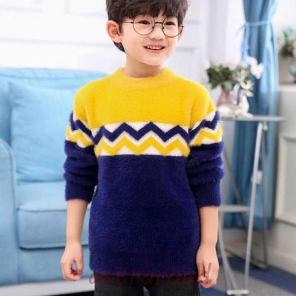 【発売日：2024年09月24日】■ 品名：キッズセーター(男の子)■ 素材：ポリエステル ■ タイプ：全2タイプ■ サイズ：100-150子供服　ニットカーディガン ショート丈　キッズ  秋冬　裏起毛 コート アウター ゆるシルエット V...