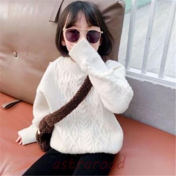 【発売日：2024年09月24日】■ 品名：キッズセーター(女の子)■ 素材：綿混紡■ カラー：全2色■ サイズ：90-140子供服　ニットカーディガン ショート丈　キッズ  秋冬　裏起毛 コート アウター ゆるシルエット Vネック 春秋 ...