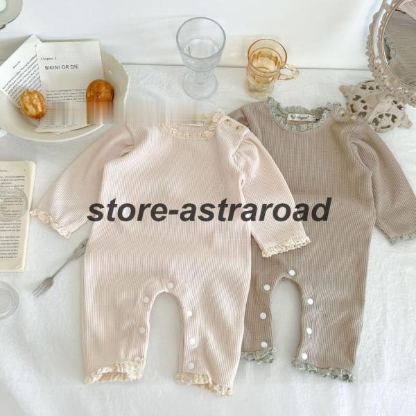 フリルが可愛い ワッフルロンパースまるでちっちゃな小人さんかわいいだけじゃない！細部にまでこだわりました?スナップボタンで簡単お着換え?赤ちゃん思いのラベル設計?これ一つでトータルコーディネート?着脱しやすい肩ボタン?ワッフルコットン生地ス...