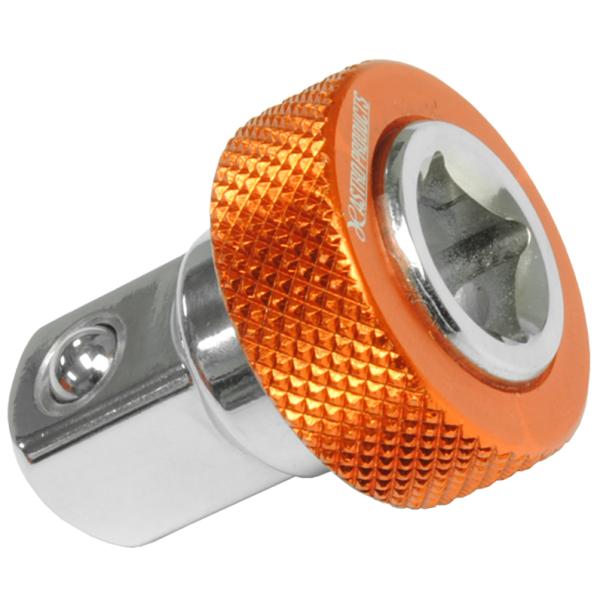 ■商品説明：差込角3/8DRのラチェットなどで、1/2DRのソケットが使用可能になる、サイズ変換アダプターです。側面のグリップ部は、オイルなどが付着した手でも滑りにくいローレット加工です。ラチェットなどに取り付けず、単体で使用することで、奥...