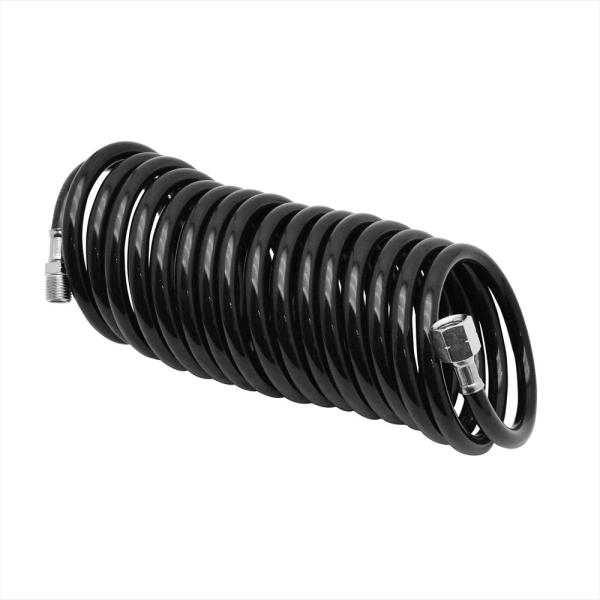 【発売日：2025年09月17日】■商品説明：作業時に広がりにくい、5ｍのスパイラルエアホースです。巻き取る必要がなく、小さくなるので、保管時にも便利です。約30cm〜5mまで伸びるので、展開する必要がなく、スマートです。汎用性の高い両端ね...