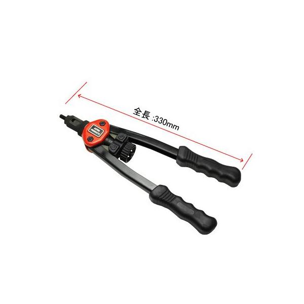 ■商品説明：ブラインドナットを打ち込むときに使用する、ハンドナッターです。薄板や裏側に手の入らない母材に、ネジ穴を設けることができます。力を掛けやすいハンドルなので、確実にかしめることができます。ナット材質は、アルミだけでなく、スチールにも...