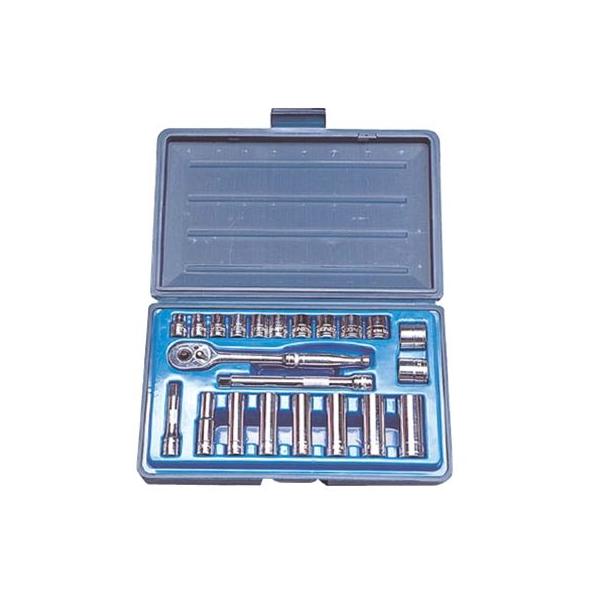 ■商品仕様：・ソケット：8、10、11、12、13、14、15、16、17、18、19、22mm・ディープソケット：10、12、13、14、15、17、19mm・ラチェットハンドル・エクステンションバー：75、150mm・ブローモールドケー...