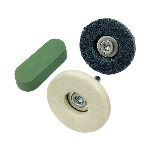 ■商品説明：金属の表面ならし、キズぼかし、ツヤ出しに使用できます。金属の表面のみを研磨できます。■商品仕様：・サイズ：φ50、(青棒）59×23×17mm・六角軸：6.35mm・最高回転数：12,000min−1