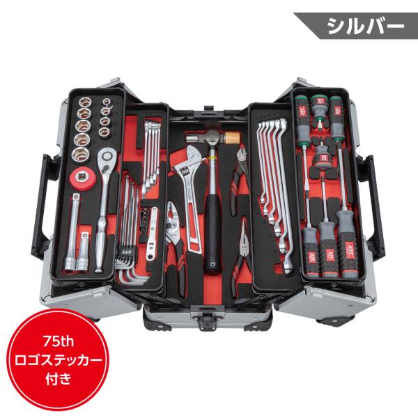 ■商品説明：大型車・重機・農機などのメンテナンスに最適な12.7sq.のセットケースはスチール製の両開きタイプEK-10Aシリーズを採用【爆買】