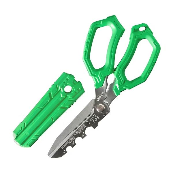 ■商品説明：さまざまなに使える万能ハサミです。ストレート刃は適度な厚みと鋭利な刃先が快適なカッティングをサポートし、紙や布のスライド切りもスムーズに行えます。ギザ刃は多様な素材を逃さず、ザクザク切断できます。高硬度の特殊極細繊維にも対応しま...