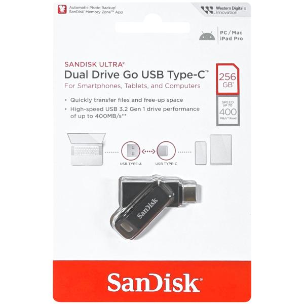 ■容量：256GB■最大読み込み速度：400MB/s■USB Type-C/USB Type-A接続■USB 3.2 Gen1■サイズ：44.4 x 12.1 x 8.6mm■当店保証：6ヶ月■海外流通品のため、メーカー保証はございません