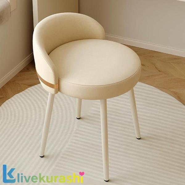 ドレッサーチェア 化粧椅子イス 360°回転 鏡台用 家庭用 おしゃれ 北欧 腰掛け 高反発 柔らかい 椅子 リビングルーム用