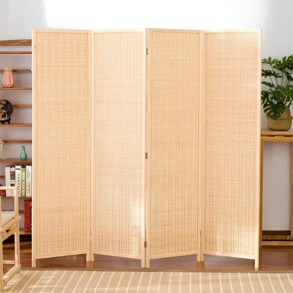 【材質】天然木のパイン材（フレーム）、竹ヒゴ&amp;amp;PP（スクリーン）、ステンレス（蝶番）【軽量収納設計】軽量で女性でもらくらく移動できます突然来客時の目隠しに、簡単にご利用できます【使用場所】パーテーションは、リビングルーム、ベ...