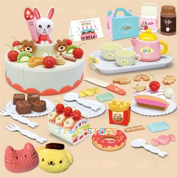 爆買【高品質と安全性】 安全で、無毒で、環境に優しいABS材料を使用します。エッジが滑らかで、鮮やかな色を持ち、手を傷いることを心配しません。安心して遊ぶことができます。【光る＆音声】歌えるバースデーケーキです。ろうそくをタップすると、ライ...