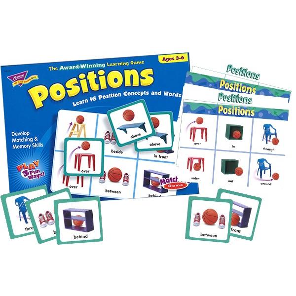 above, below, in front, behind, over, underなど前置詞16語を学習します。ゲームボードは表には写真と単語、裏には単語のみが印刷されレベルに応じて選べます。ロット、神経衰弱、マッチングの3通りのゲーム...