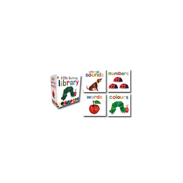 小さなボックスの中に、COLOURS,ANIMAL SOUNDS,WORDS,NUMBERSの4冊のミニブックが入っています。(COLOURSはVERY HUNGRY CATERPILLAR'S BUGGY BOOKと同じ内容です)(ボード...