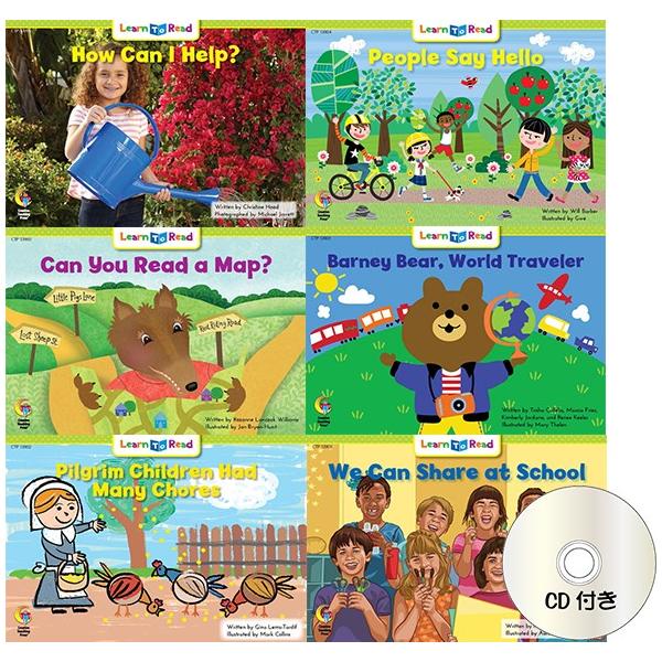 【米Creative Teaching Press社のLEARN TO READシリーズ】2017年、新しくなりました！SOCIAL STUDIES 1Aシリ-ズ絵本6冊とCDのセット。CDには各ストーリーごとに朗読、リピート用朗読、歌、チ...
