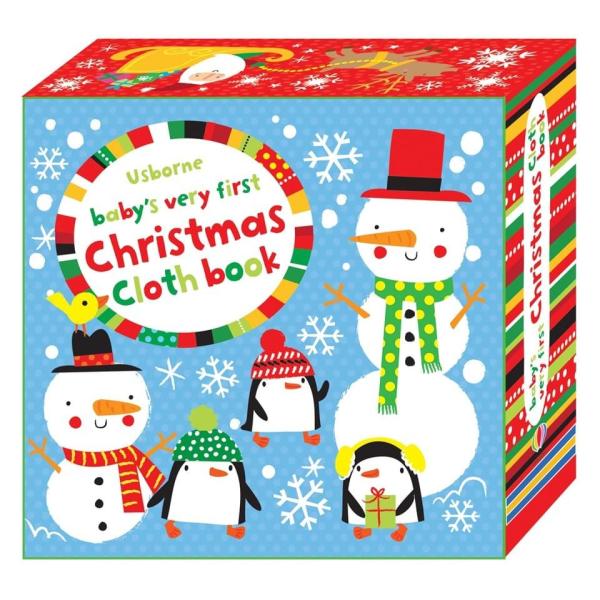 Babies will love the bright, festive pictures in this soft cloth book, from the friendly snowman to Santa Claus flying a...
