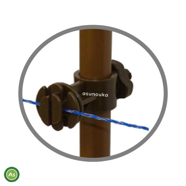 取付け工具不要の漏電しにくい樹脂製ガイシガイシの高さが自由に設定できます型式：TBS-G25・25mm径支柱専用・オール樹脂製・30g・１ケース50個入