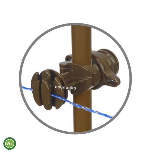 取付け工具不要の漏電しにくい樹脂製ガイシガイシの高さが自由に設定できます型式：TBS-G1320・１３〜２０ｍｍ径支柱に対応・オール樹脂製・はめ込み式で取付簡単・35g・1ケース100個入