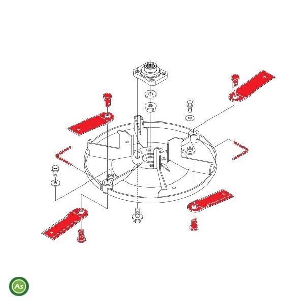 【適合型式】　▼クボタ スイング式法面草刈機「カルマックス」　　GC-K502Hの　機体番号「59999番」まで　　GC-K502EXの　機体番号「39999番」まで　▼ラジコン草刈機　　ARC500【商品内容】　刈刃：4枚　ピン：2個　リ...