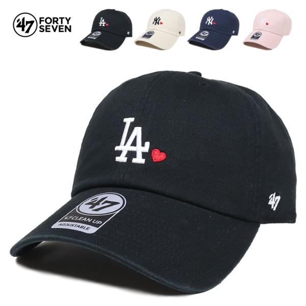 【'47 クリーンナップキャップ ヤンキース ドジャース】  '47 フォーティーセブン から展開する「YANKEES DODGERS '47 CLEAN UP」。47ブランドのクリーンナップシリーズから、小さめ刺繍ロゴにハートマークを添え...