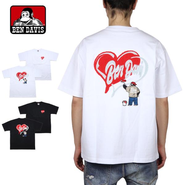 【贅沢なサガラ刺繍が映える ビッグシルエットTシャツ】 BEN DAVIS ベンデイビス から展開する「HEART CHENILLE TEE」。アイコニックなゴリラのエンブレムと共にストリートやアメカジファッションで根強い人気を誇るアメリカ...
