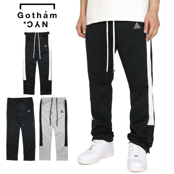 【裾のスナップボタンがポイント！ジャージ素材トラックパンツ】  GOTHAM NYC ゴッサム ニューヨークから展開する「SNAP-PT」。完売必須のスキニートラックパンツが人気のブランドから、シルエットにこだわったストレートタイプのトラッ...